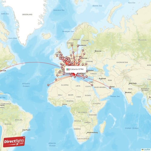 Direct flights from Catania - 93 destinations - CTA, Italy ...