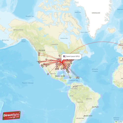 Direct flights from Saint Louis - 70 destinations - STL, USA ...