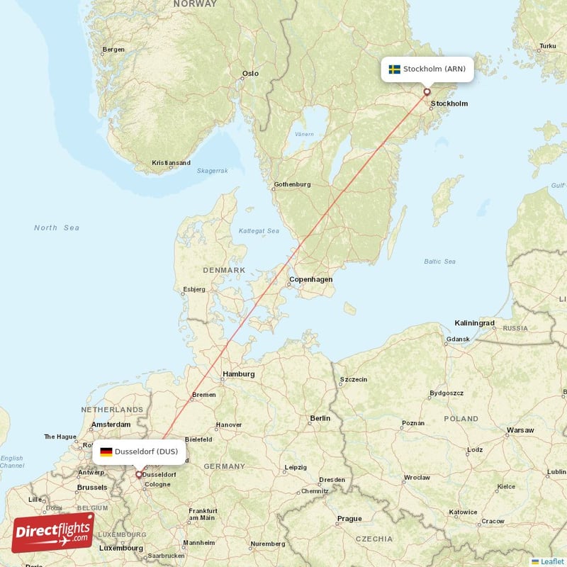 Direct flights from Dusseldorf to Stockholm, DUS to ARN non-stop - Directflights.com