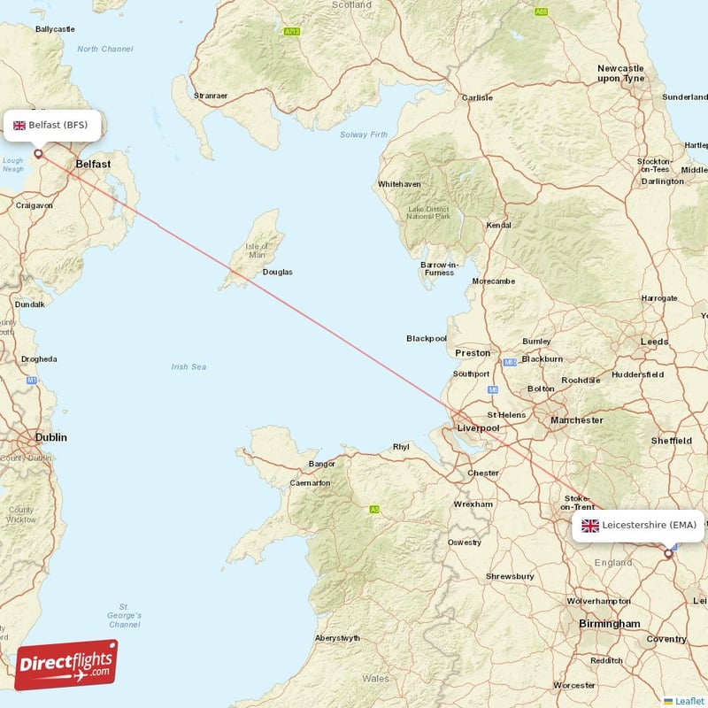 Direct flights from Belfast to Leicestershire, BFS to EMA non-stop - Directflights.com