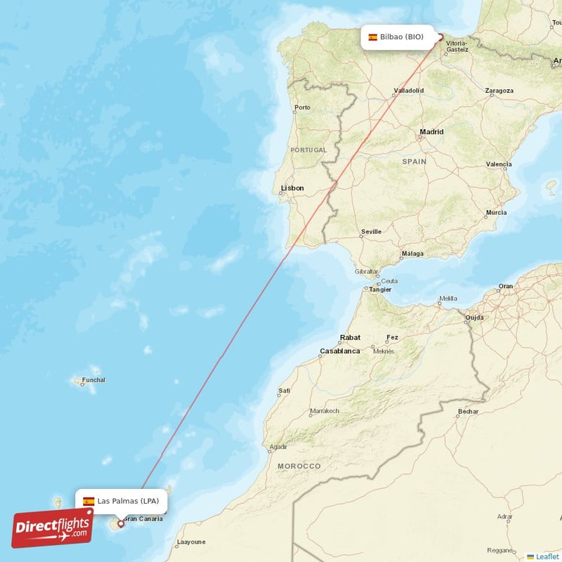 Direct flights from Bilbao to Las Palmas, BIO to LPA non-stop ...