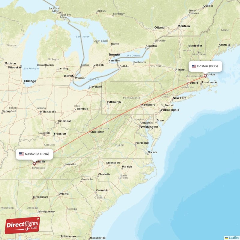 Direct flights from Nashville to Boston, BNA to BOS non-stop ...