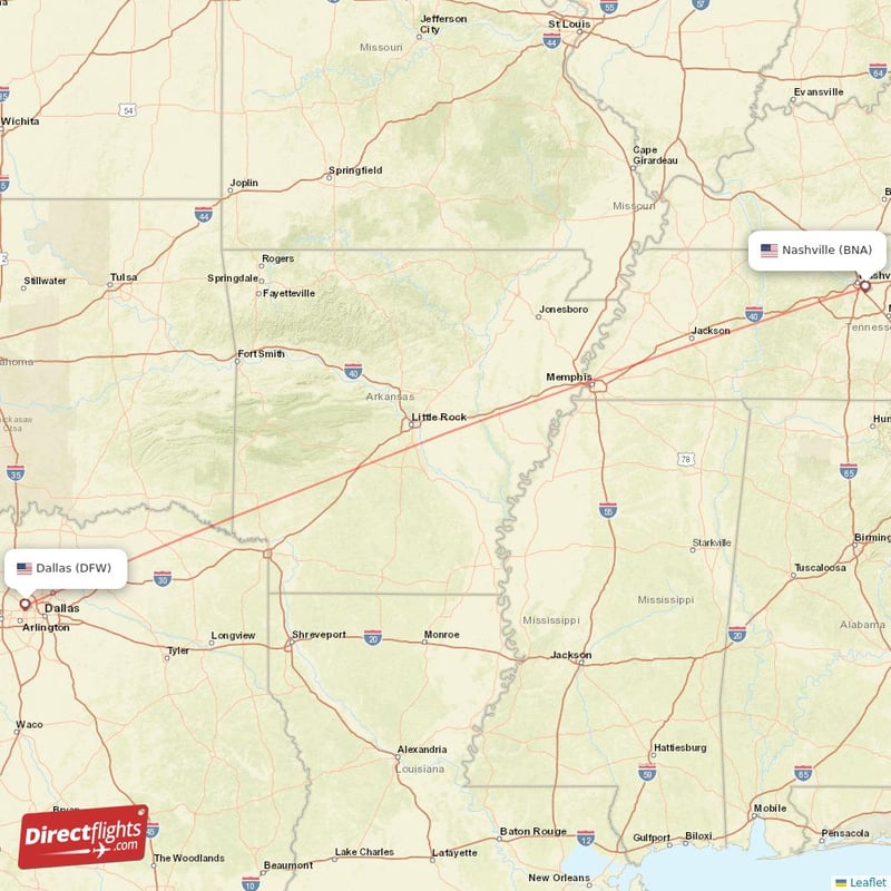 Direct flights from Nashville to Dallas, BNA to DFW non-stop ...