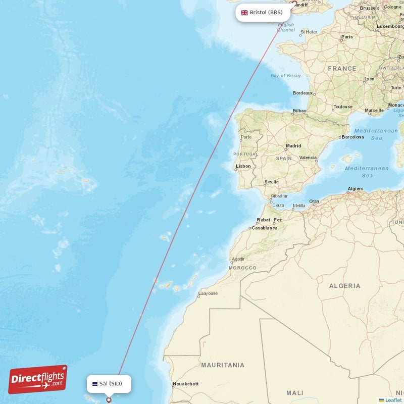 Direct flights from Bristol to Sal, BRS to SID non-stop - Directflights.com