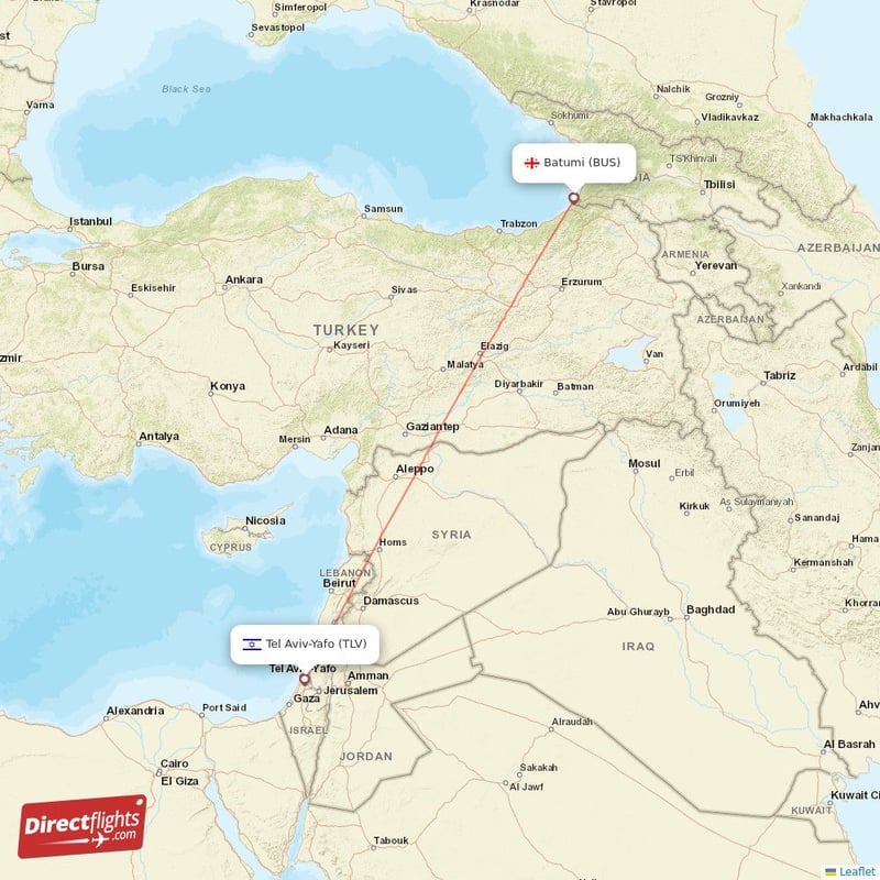 Direct flights from Batumi to Tel Aviv-Yafo, BUS to TLV non-stop ...