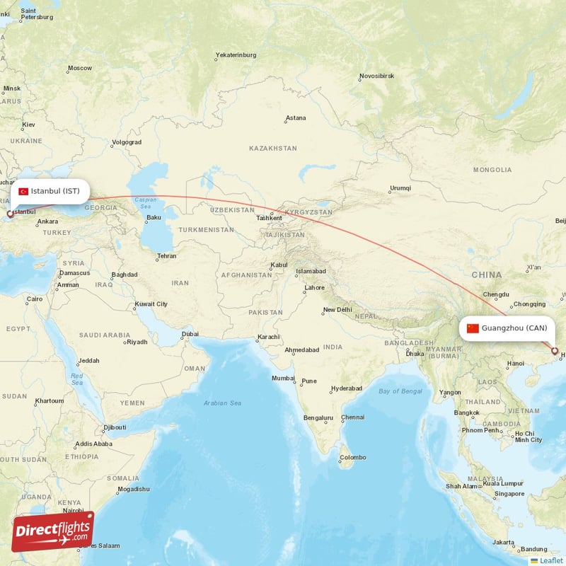 Direct flights from Guangzhou to Istanbul, CAN to IST non-stop ...