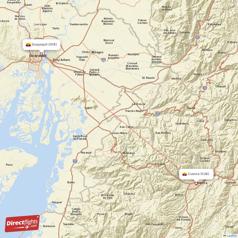 Direct flights from Cuenca to Guayaquil, CUE to GYE non-stop ...