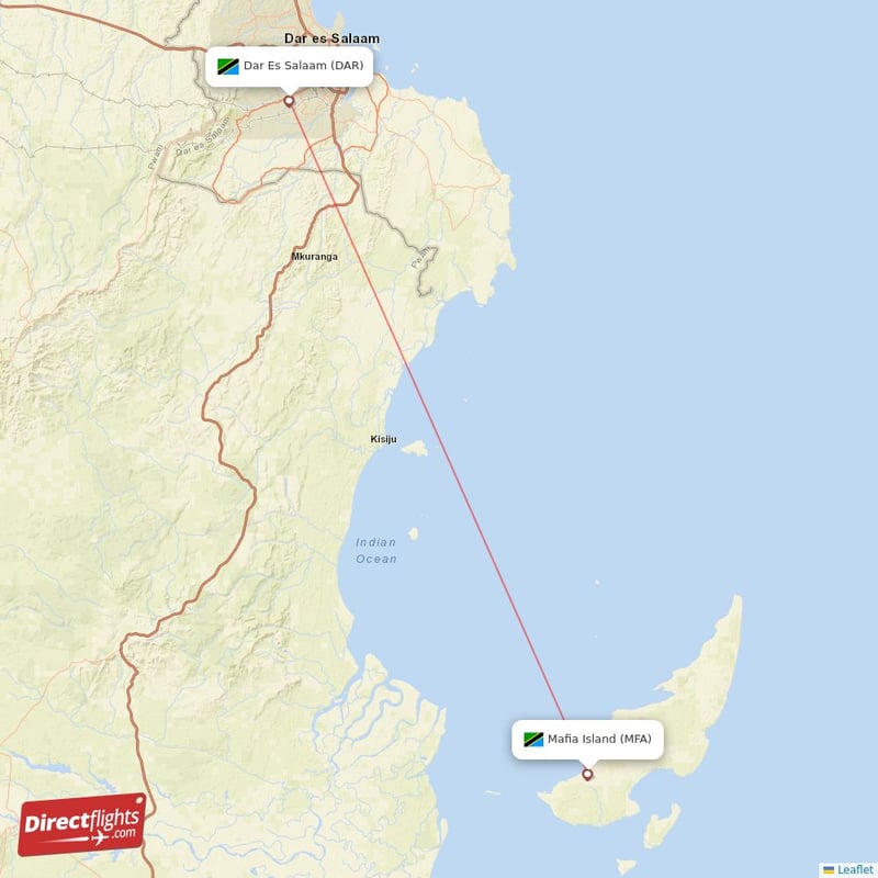 Direct flights from Dar Es Salaam to Mafia Island, DAR to MFA non-stop ...