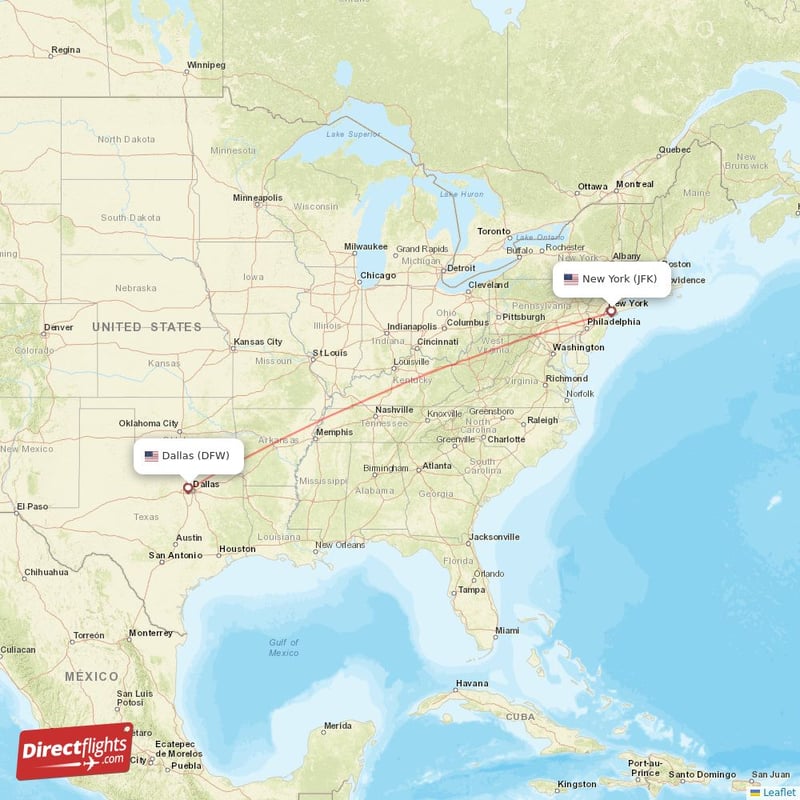 Direct flights from Dallas to New York, DFW to JFK non-stop ...