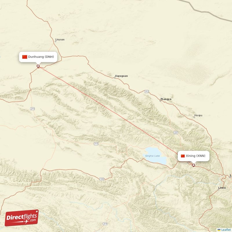 Direct flights from Xining to Dunhuang, XNN to DNH non-stop ...