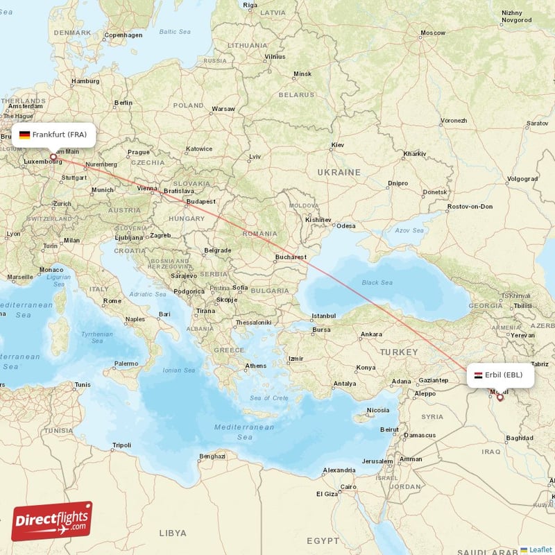 Direct flights from Frankfurt to Erbil, FRA to EBL non-stop ...