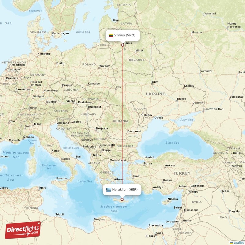 Direct flights from Heraklion to Vilnius, HER to VNO non-stop ...