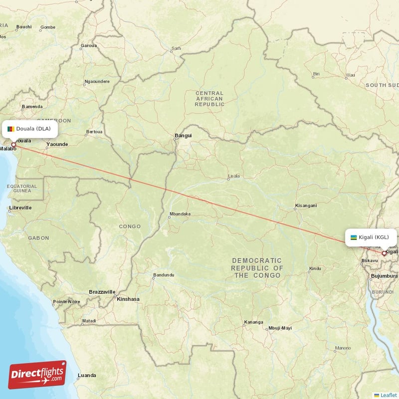 Direct flights from Kigali to Douala, KGL to DLA non-stop - Directflights.com