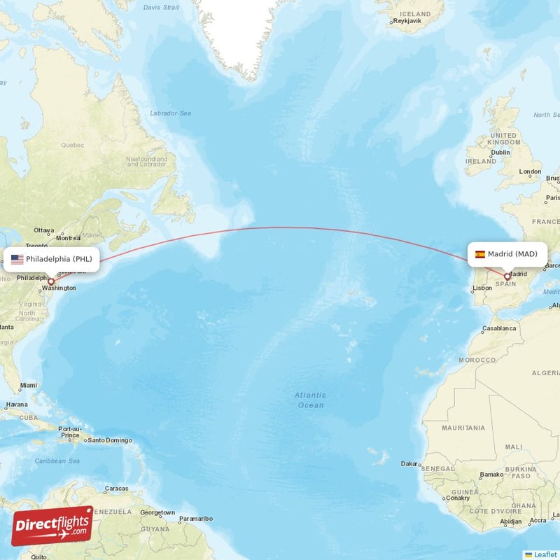 Direct flights from Madrid to Philadelphia, MAD to PHL non-stop ...
