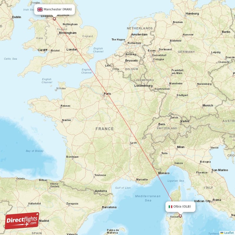 Direct flights from Manchester to Olbia, MAN to OLB non-stop ...