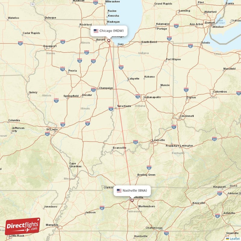 Direct flights from Chicago to Nashville, MDW to BNA non-stop ...