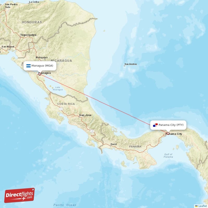 Direct flights from Managua to Panama City, MGA to PTY non-stop ...
