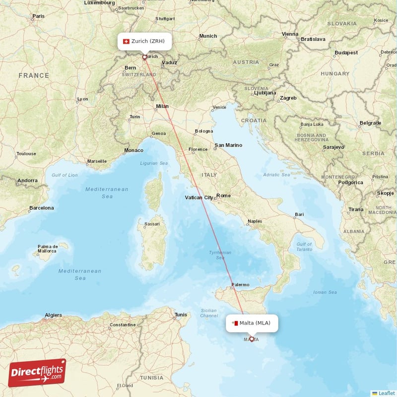 Direct flights from Malta to Zurich, MLA to ZRH non-stop - Directflights.com