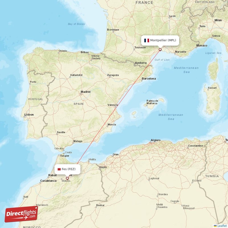 Direct flights from Montpellier to Fez, MPL to FEZ non-stop ...