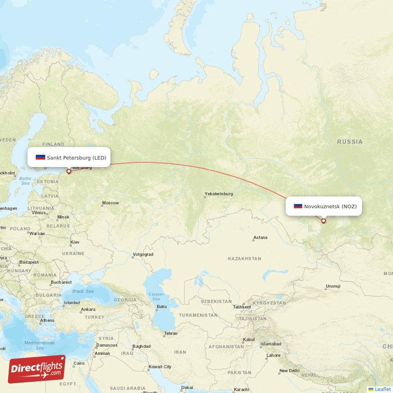 Direct flights from Novokuznetsk to Saint Petersburg, NOZ to LED non ...