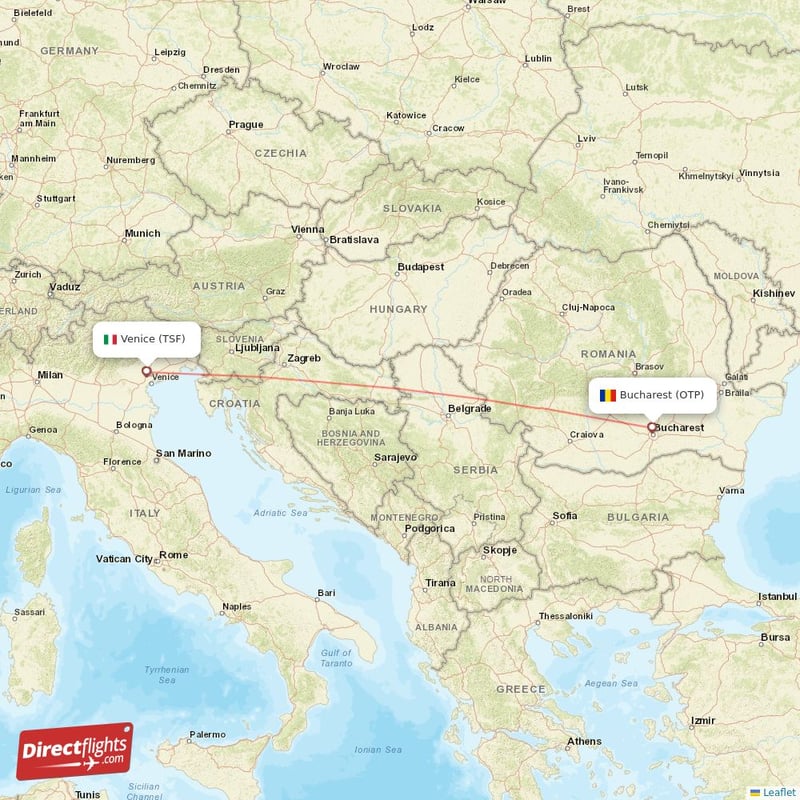 Direct flights from Bucharest to Venice, OTP to TSF non-stop ...