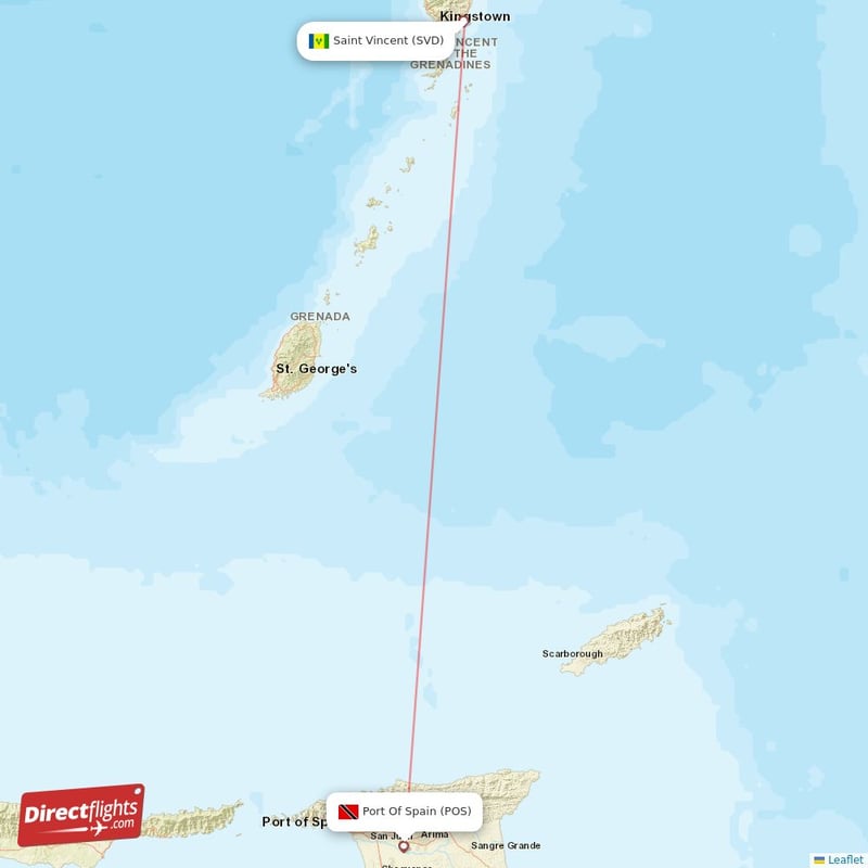 Direct flights from Port Of Spain to Saint Vincent, POS to SVD non-stop ...