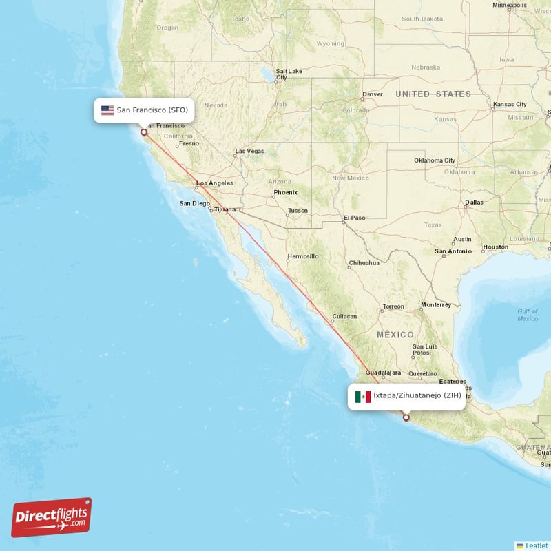 Direct flights from San Francisco to Ixtapa/Zihuatanejo, SFO to ZIH non ...