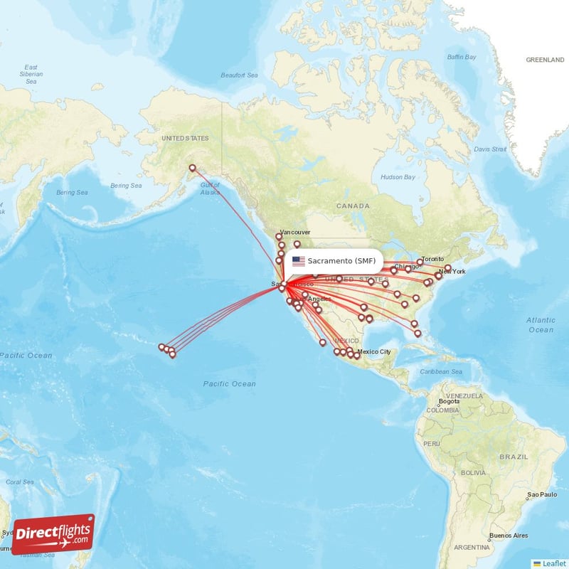 Direct flights to Sacramento - SMF, USA - Directflights.com