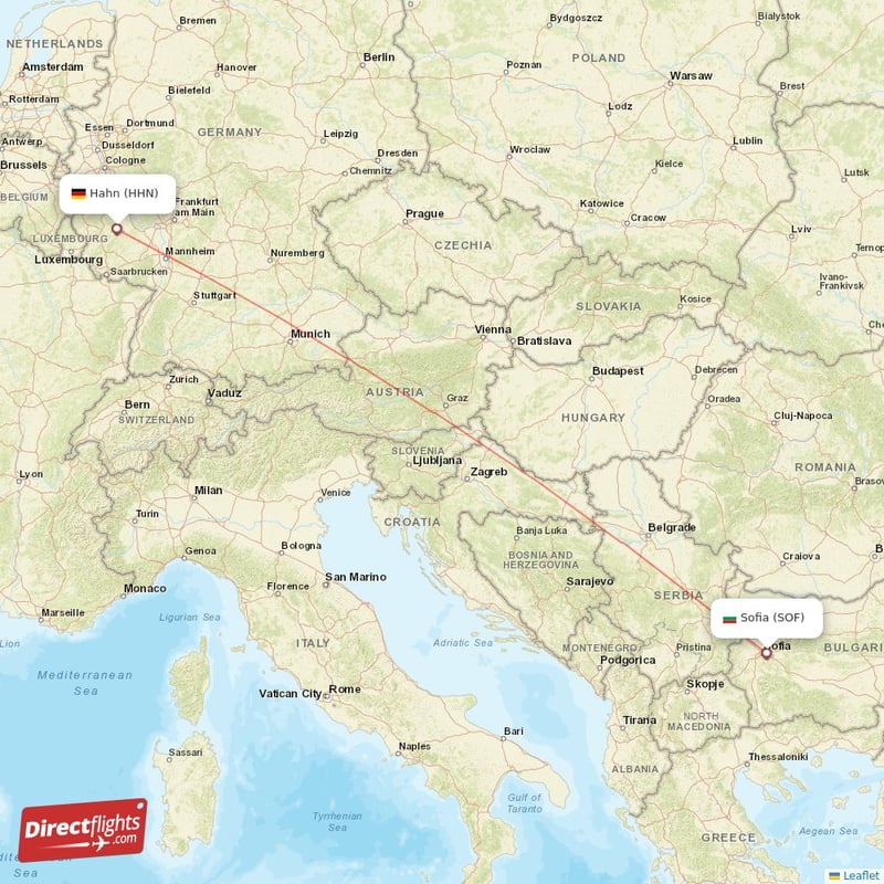 Direct flights from Sofia to Hahn, SOF to HHN non-stop - Directflights.com