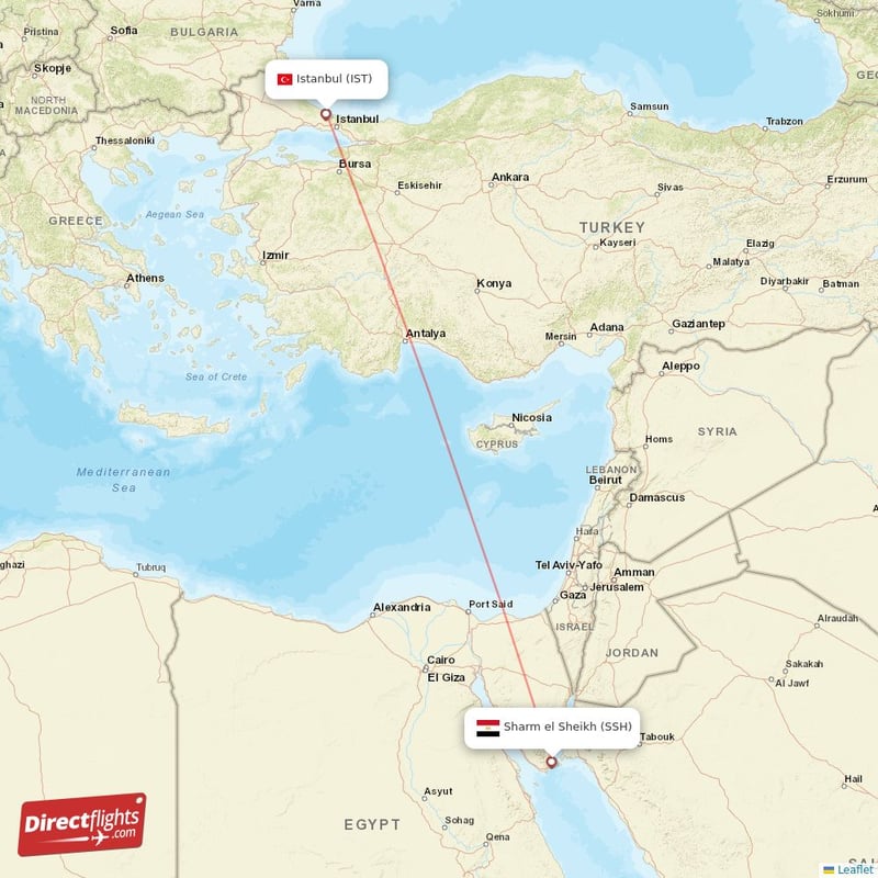 Direct flights from Sharm el Sheikh to Istanbul, SSH to IST non-stop - Directflights.com