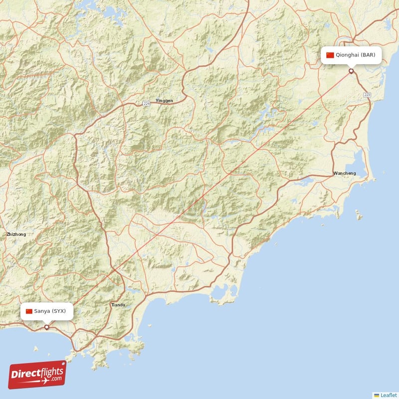 Direct flights from Sanya to Qionghai, SYX to BAR non-stop - Directflights.com