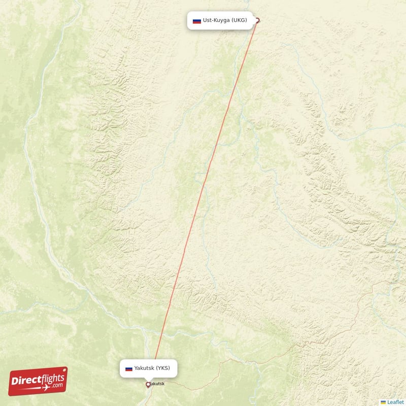 Direct flights from Ust-Kuyga to Yakutsk, UKG to YKS non-stop ...